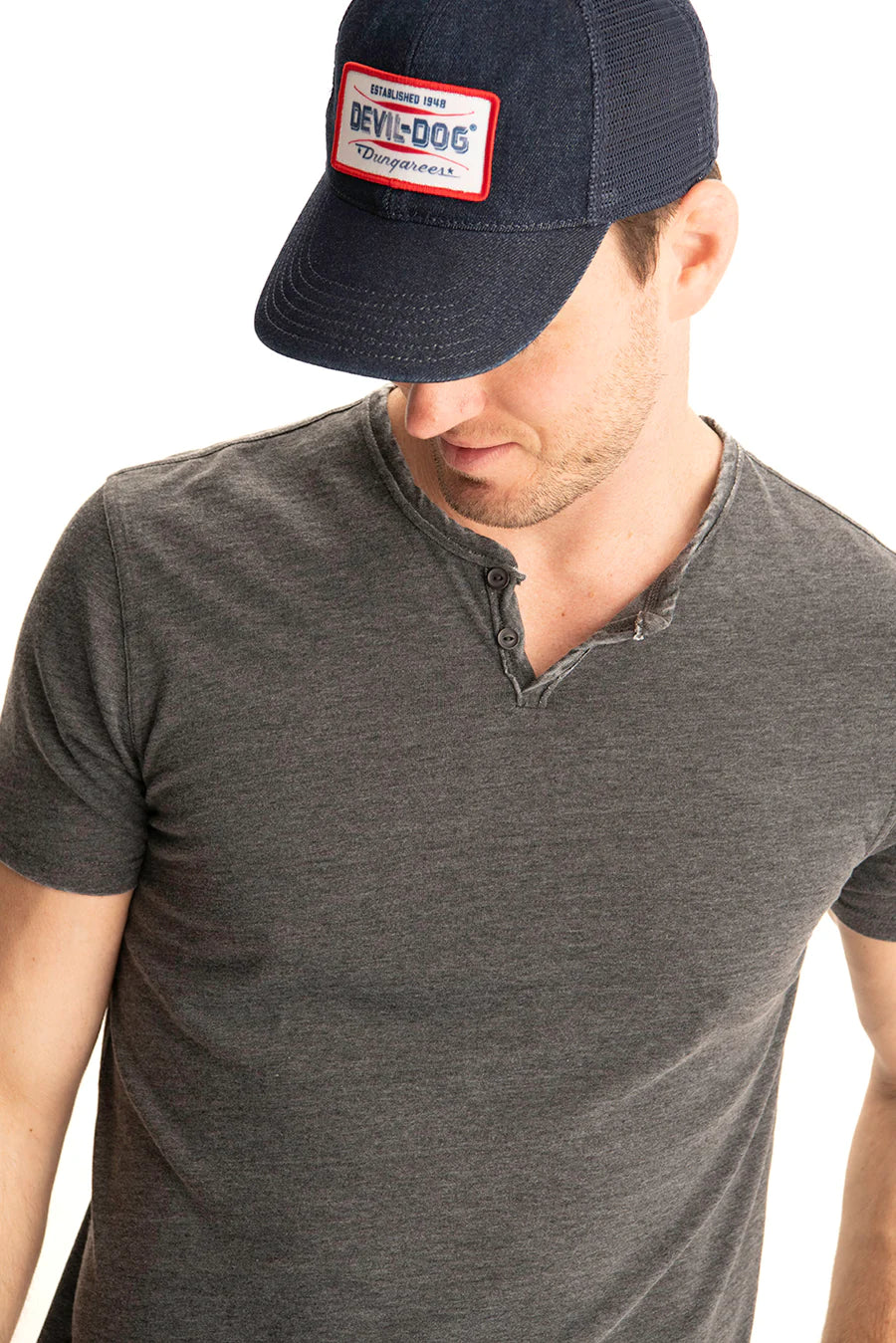 Burnout Henley-Dark Grey Heather - Devil Dogs – Cavalier
